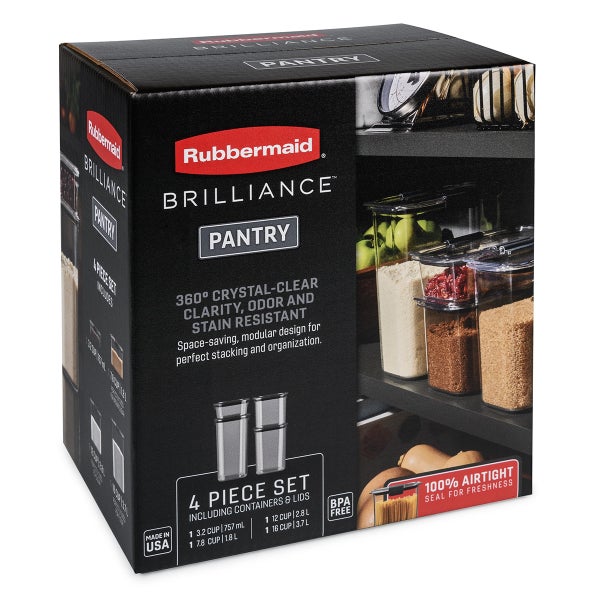 Rubbermaid Brilliance Pantry Food Storage Container Set of 4 | The ... Rubbermaid Brilliance Pantry Food Storage Container Set of 4 | The ...